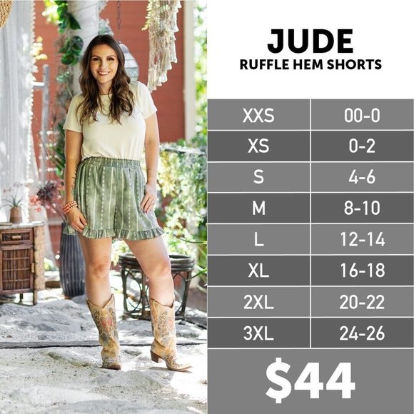 LuLaRoe | Shorts | Xxs Lularoe Jude Ruffled Shorts Slate Blue | Poshmark